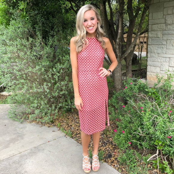 Gianni Bini | Dresses | Gianni Bini Casey Pink Coral Crochet Midi Dress ...